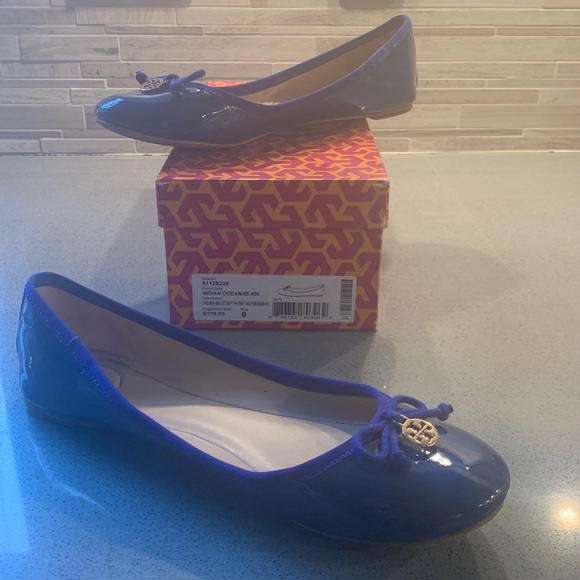 Tory Burch | Shoes | Tory Burch Chelsea Ballet Flats Indian Ocean Size ...